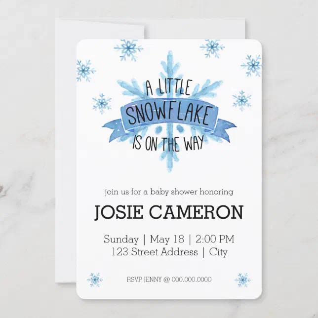 Little Snowflake Baby Shower Invitation | Zazzle