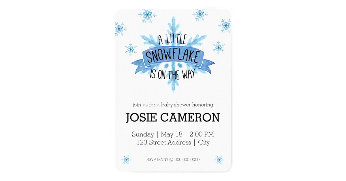 Little Snowflake Baby Shower Invitation | Zazzle.com