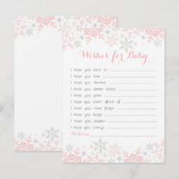 Little Snowflake Baby Shower Wishes for Baby Advice Card | Zazzle