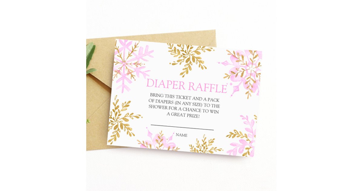 Little Snowflake Diaper Raffle Enclosure Card | Zazzle