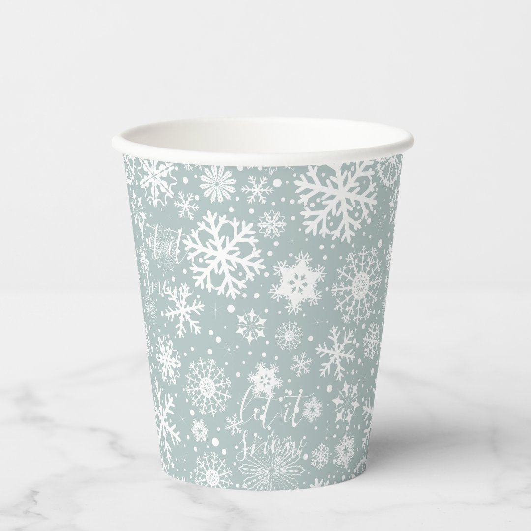 Little Snowflake Paper Cups Let It Snow | Zazzle