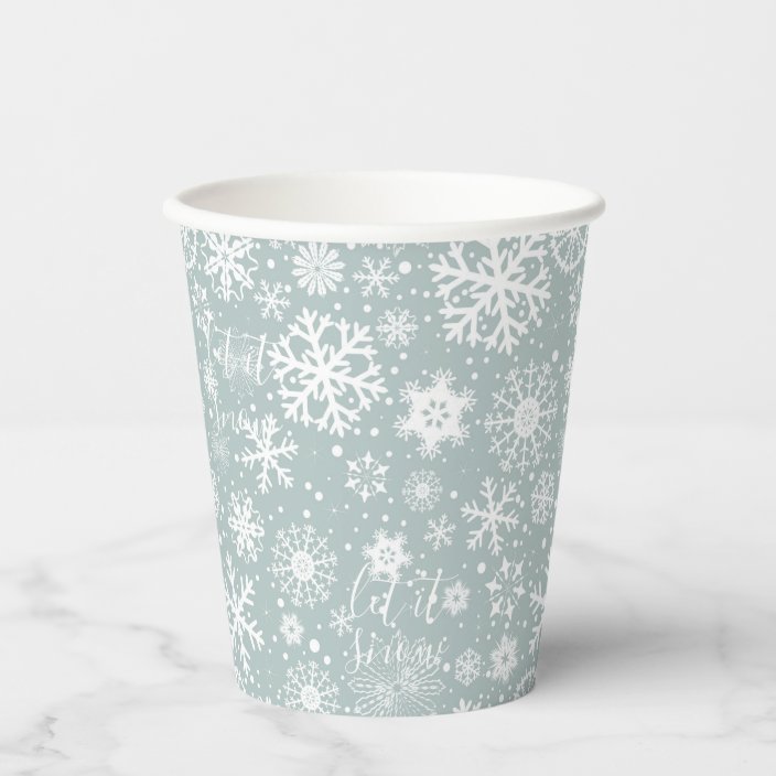 Little Snowflake Paper Cups Let It Snow | Zazzle.com