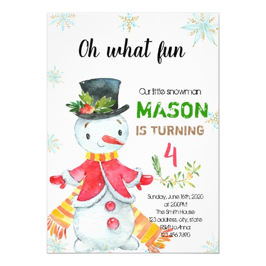 Little snowman birthday party invitation | Zazzle.com