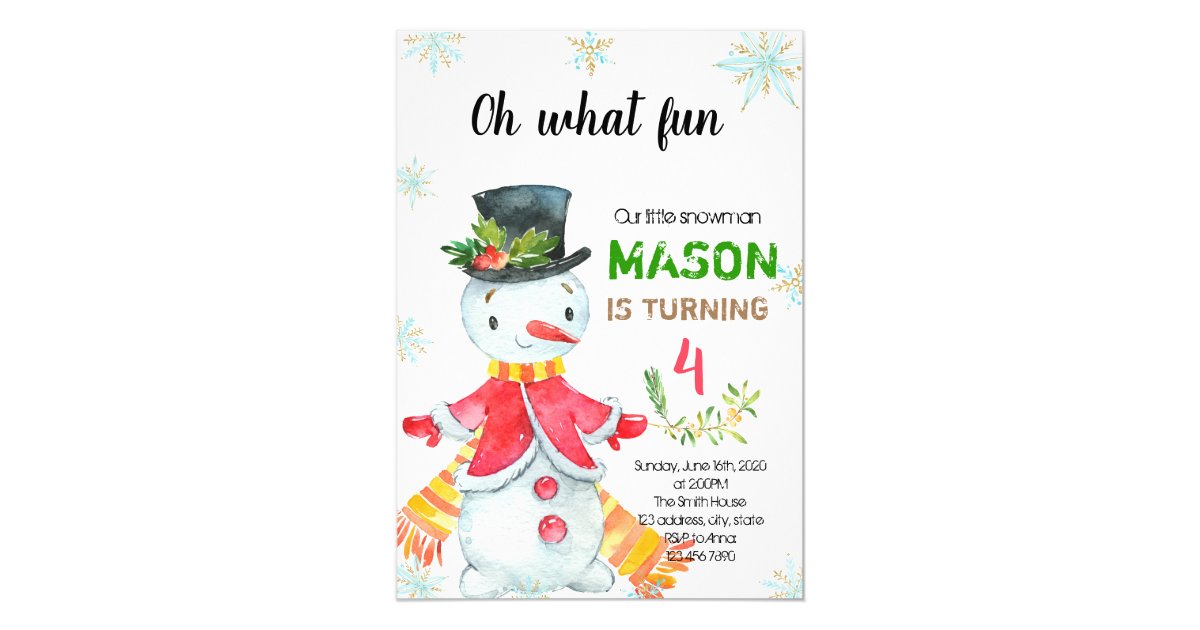 Little snowman birthday party invitation | Zazzle.com