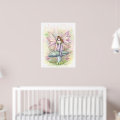 Little Spring Fae Fairy Watercolor Illustration Poster | Zazzle