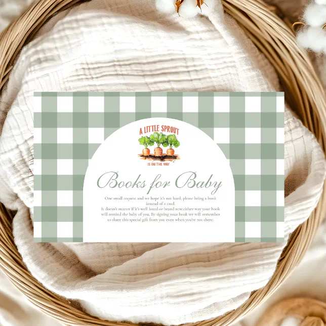 Little Sprout Baby Shower Books for Baby Enclosure Card | Zazzle