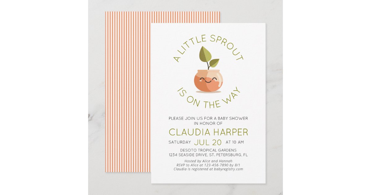 Little Sprout Baby Shower Invitation | Zazzle