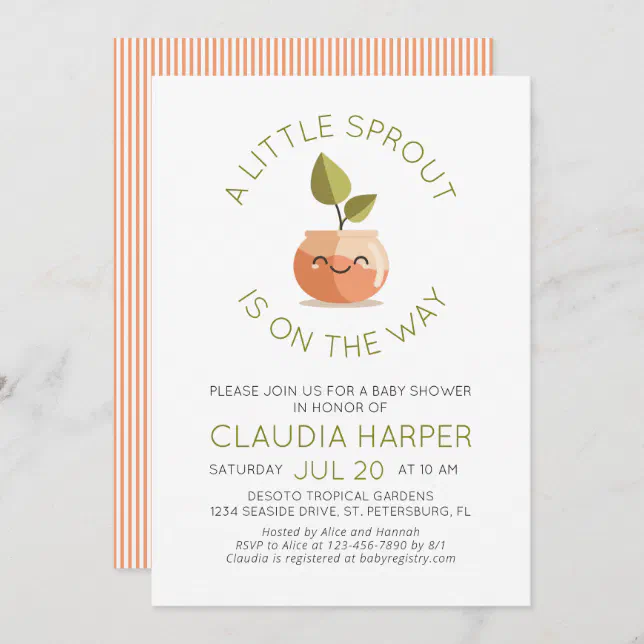 Little Sprout Baby Shower Invitation | Zazzle