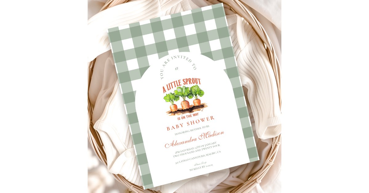 Little Sprout Baby Shower Invitation | Zazzle
