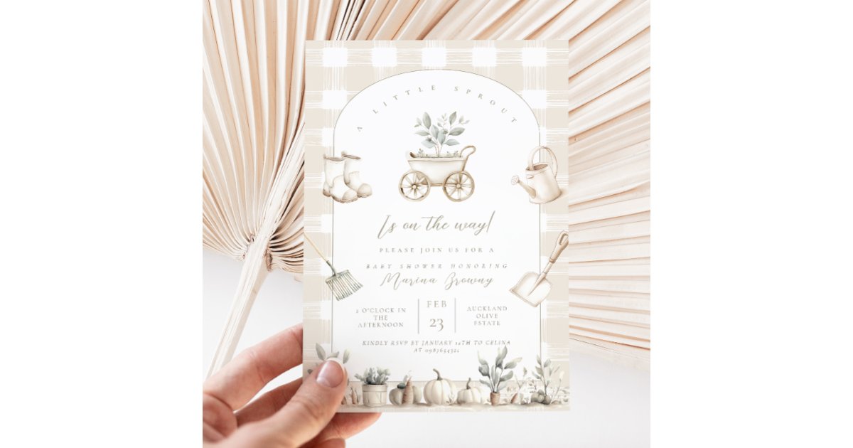 Little Sprout Baby Shower Invitation | Zazzle