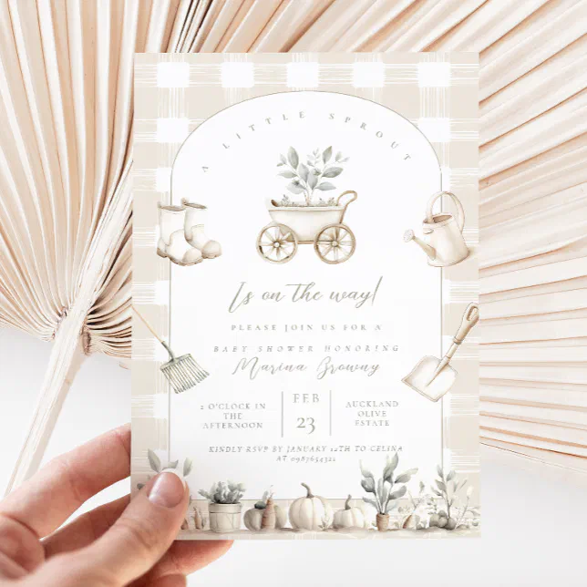 Little Sprout Baby Shower Invitation | Zazzle