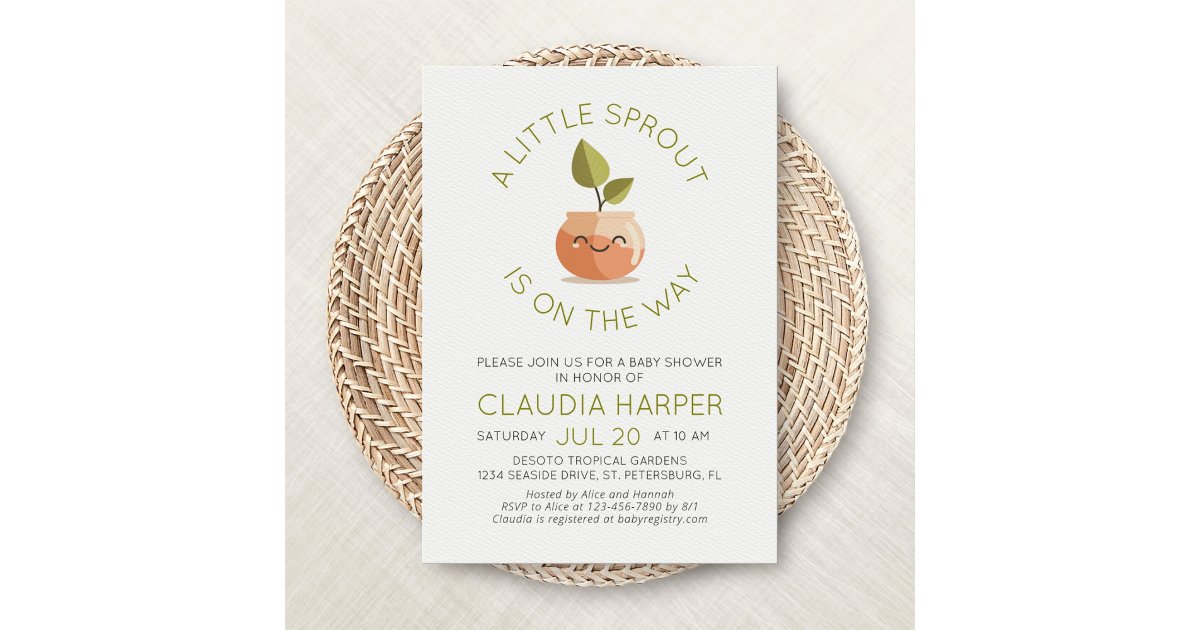 Little Sprout Baby Shower Invitation | Zazzle