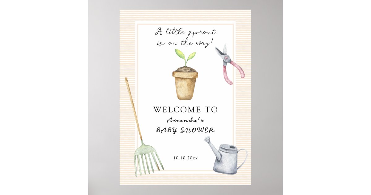 Little Sprout Baby Shower Poster | Zazzle