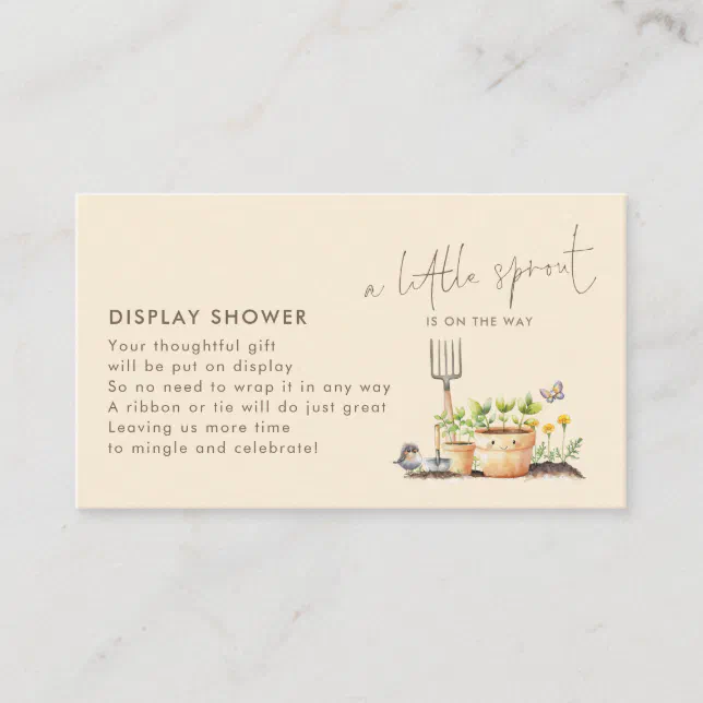 Little Sprout Display Baby Shower Enclosure Card | Zazzle
