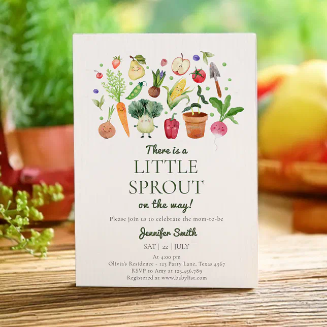 Little Sprout Locally Grown Farmers Baby Shower Invitation | Zazzle