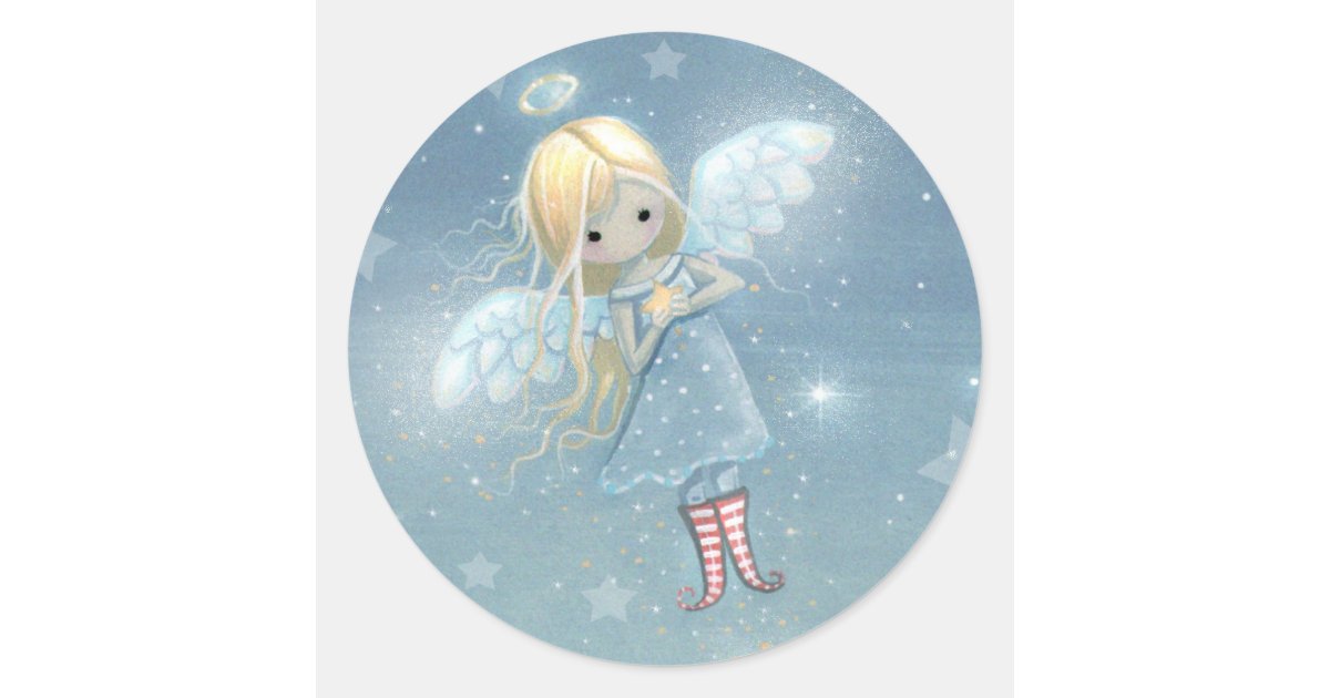 Little Star Angel Stickers | Zazzle
