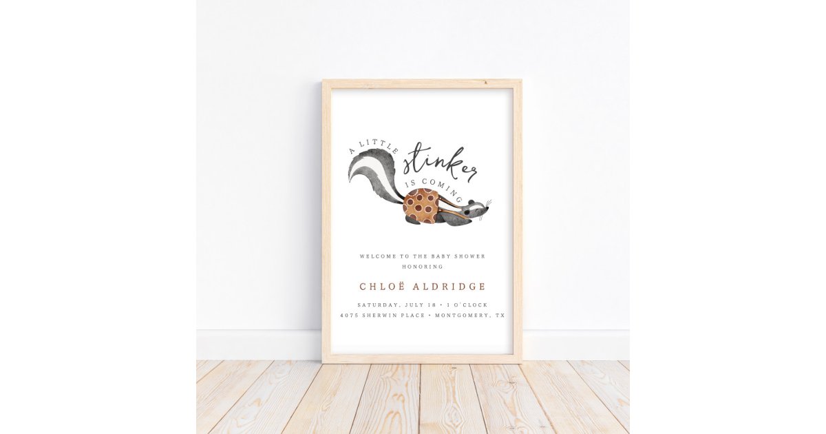 Little Stinker Woodland Animal Welcome Sign Poster | Zazzle