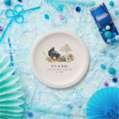 Little Stinker Woodland Skunk Boy Baby Shower Paper Plates | Zazzle