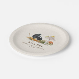 Little Stinker Woodland Skunk Boy Baby Shower Paper Plates | Zazzle