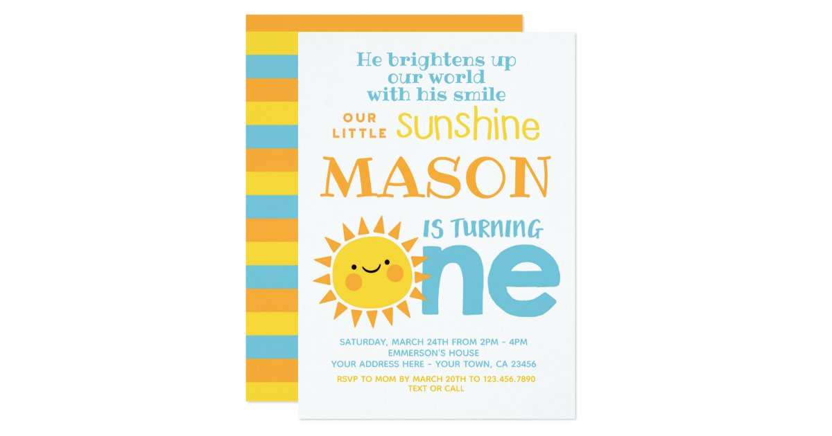 Little Sunshine 1st Birthday Invitation | Zazzle.com