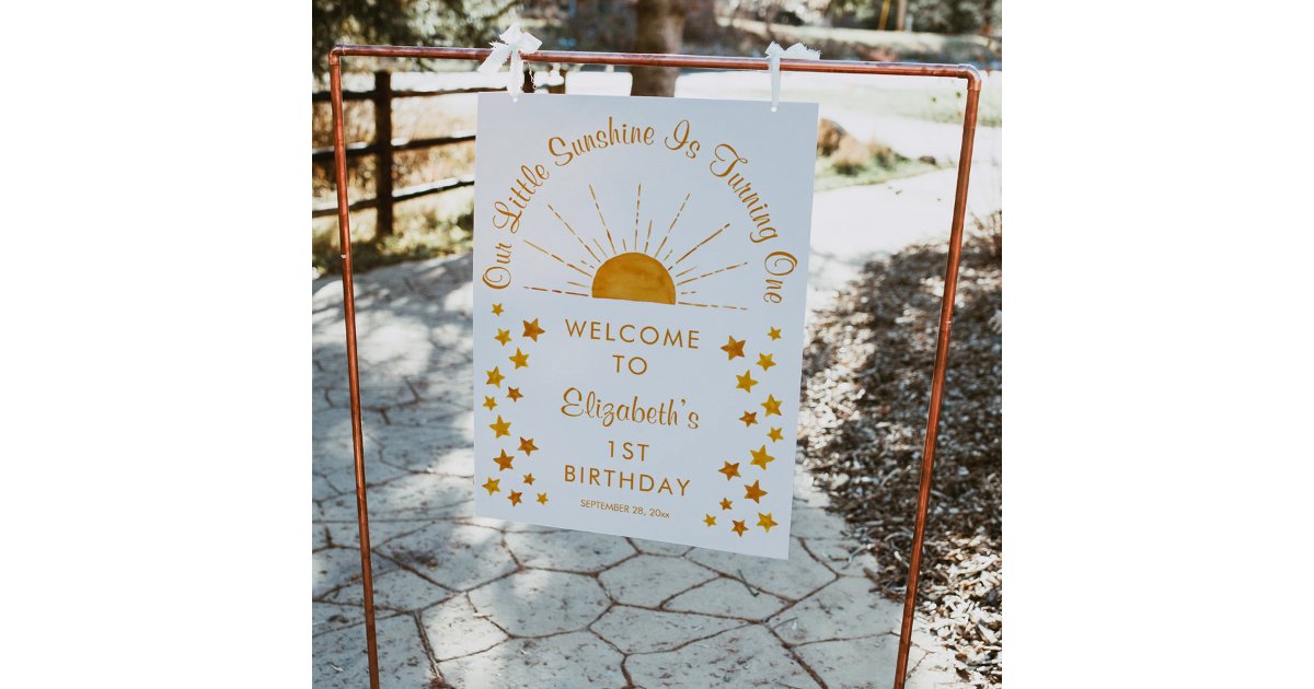 Little Sunshine 1st Birthday Welcome Sign | Zazzle