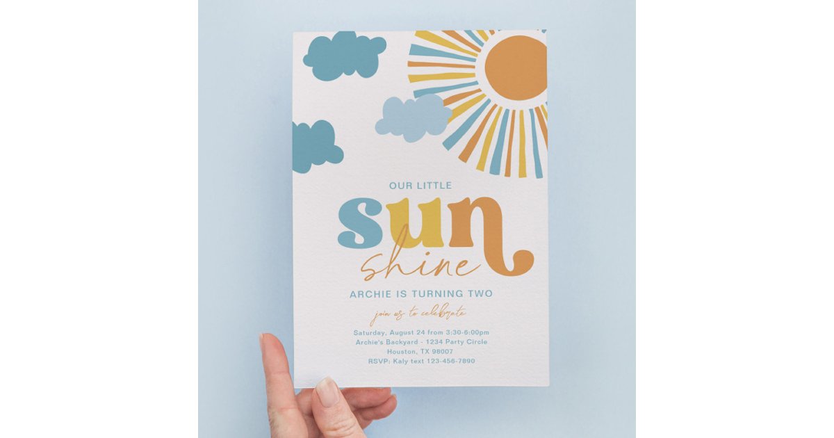 Little Sunshine Birthday Invitation | Zazzle