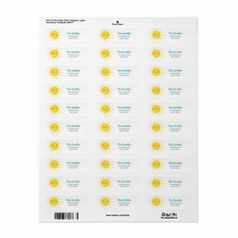 Little Sunshine Blue Bow Tie Return Address Label | Zazzle
