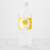 Little Sunshine Cute Smiling Sun Baby Shower Water Bottle Label | Zazzle
