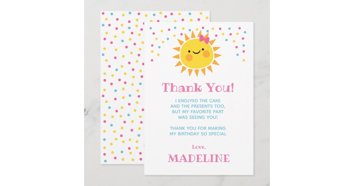 Little Sunshine Thank You Cards | Zazzle