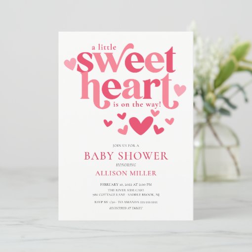Little Sweetheart Baby Shower Invitation | Zazzle