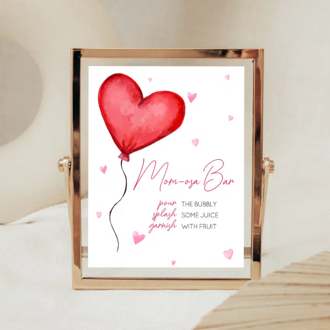 Little Sweetheart Red Valentine Mom Osa Bar Poster | Zazzle