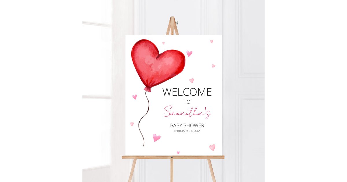 Little Sweetheart Red Valentine Welcome Poster | Zazzle