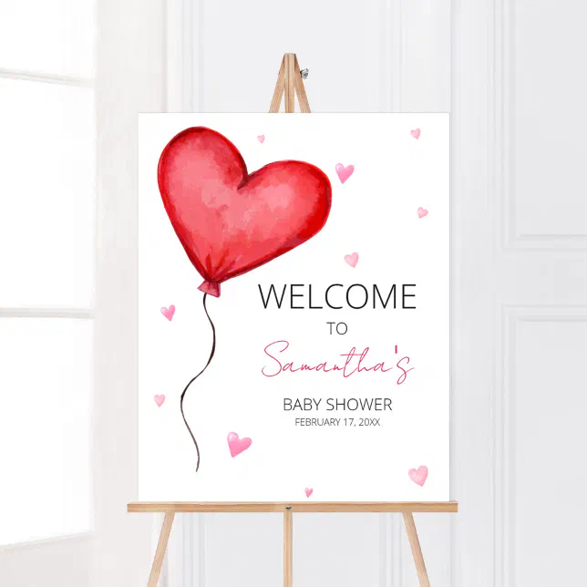Little Sweetheart Red Valentine Welcome Poster | Zazzle