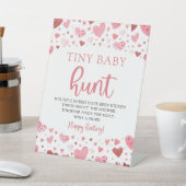 Little Sweetheart Tiny Baby Hunt Baby Shower Game Pedestal Sign | Zazzle