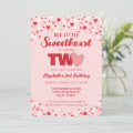 Little Sweetheart Turning Two 2nd Birthday Party Invitation | Zazzle