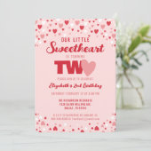 Little Sweetheart Turning Two 2nd Birthday Party Invitation | Zazzle