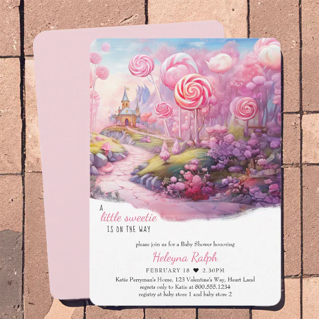 Little Sweetie Candyland Fairytale Baby Shower Invitation | Zazzle