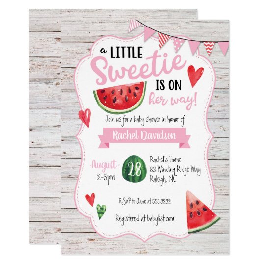 Little Sweetie Watermelon Baby Shower Invitation | Zazzle.com