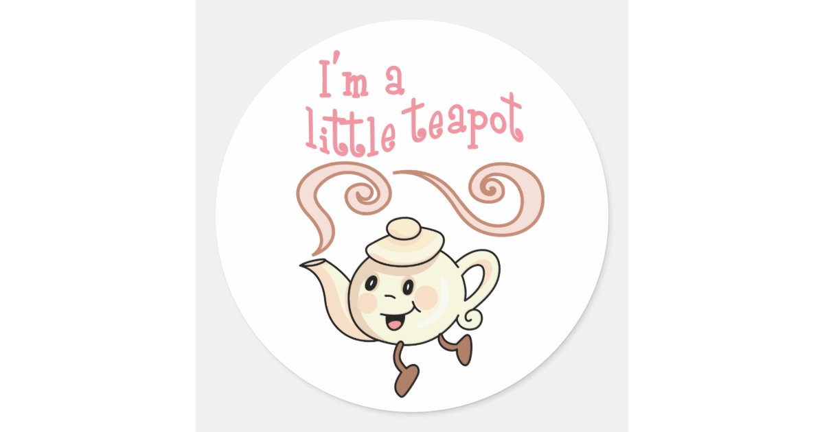 Little Teapot Classic Round Sticker | Zazzle