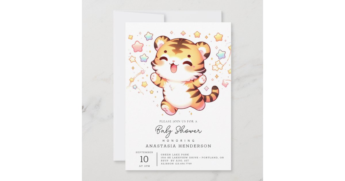 Little Tiger Baby Shower Invitation | Zazzle