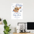 Little tiny pilot helicopter baby shower welcome poster | Zazzle