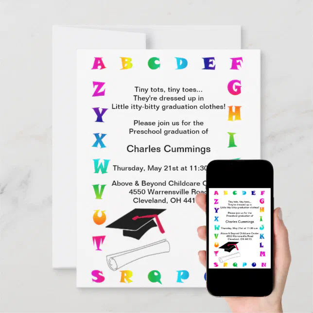 Little Tots Preschool Graduation Announcement | Zazzle