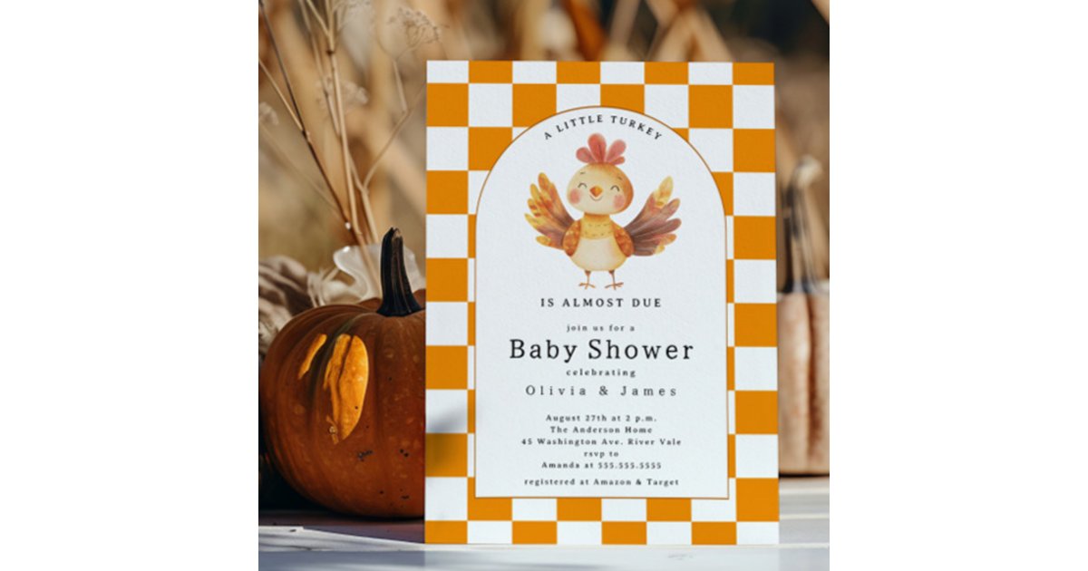 Little Turkey Baby Shower Invitation | Zazzle
