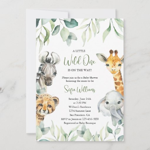 Little Wild One On the Way Baby Shower Invitation | Zazzle