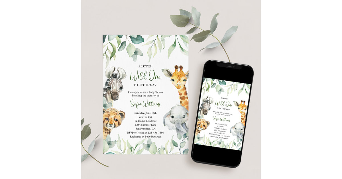 Little Wild One On the Way Baby Shower Invitation | Zazzle