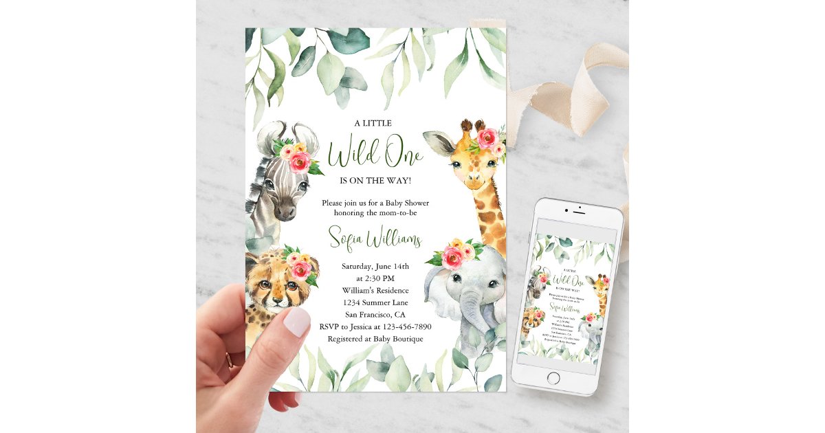 Little Wild One On the Way Baby Shower Invitation | Zazzle