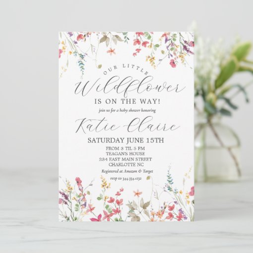 Little Wildflower Baby Shower Invitation, Invitation | Zazzle