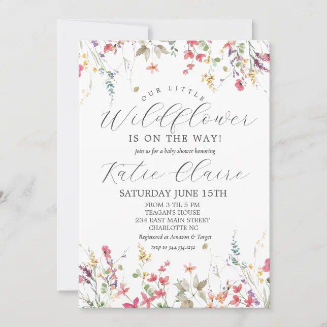 Little Wildflower Baby Shower Invitation, Invitation | Zazzle