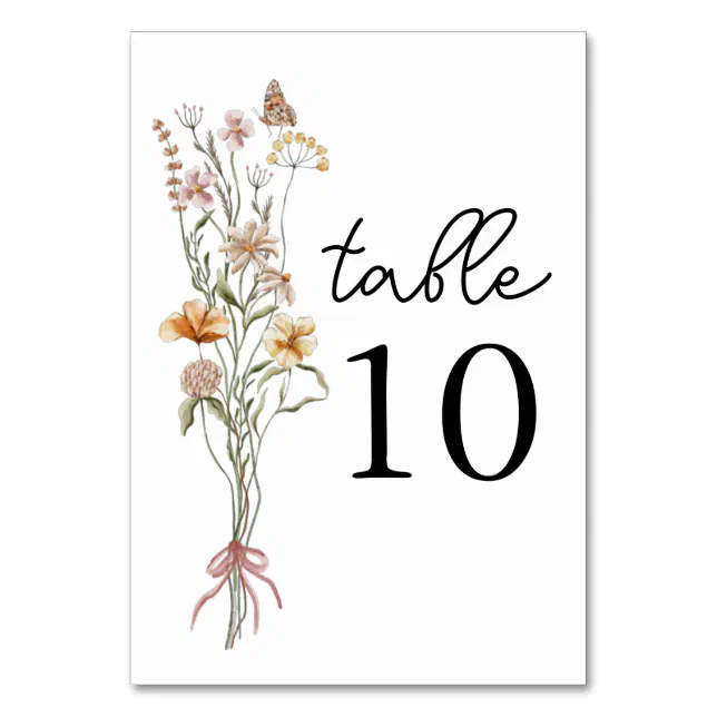 Little Wildflower Floral Baby Shower Table Number | Zazzle