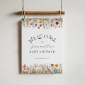 Little Wildflower Flower Baby Shower Welcome Poster | Zazzle